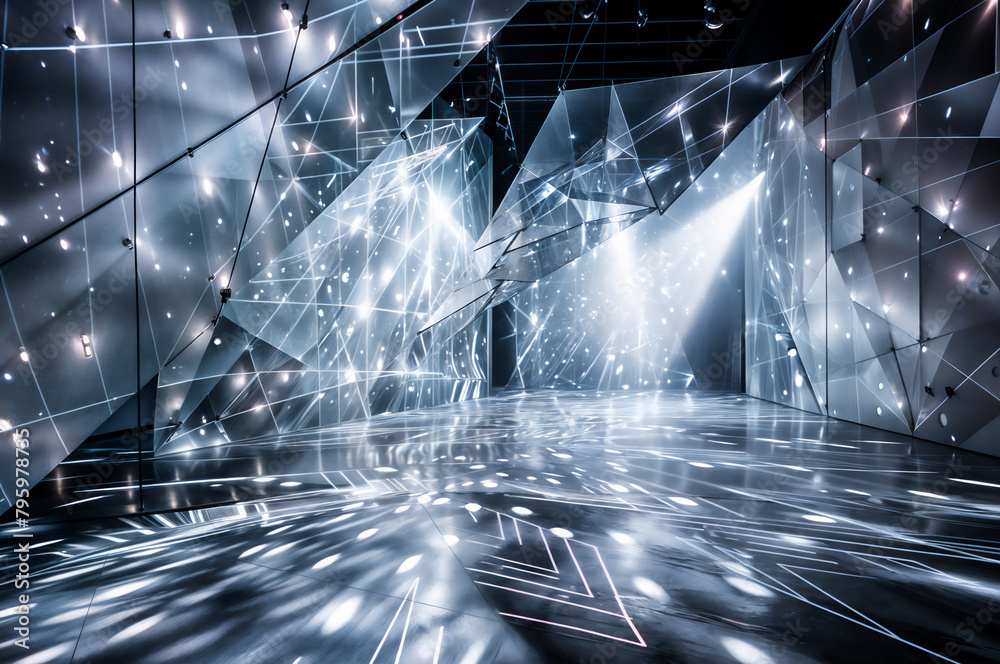 An immersive audiovisual environment with pulsating lights and ...