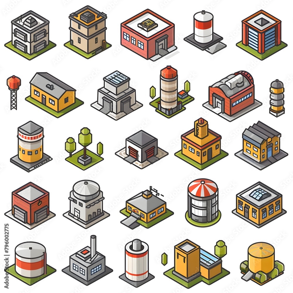Editable 3D Industrial Icons and Symbols for Manufacturing Engineering ...