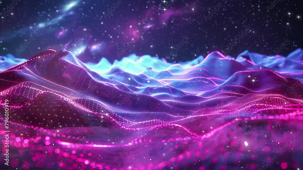 retro futuristic flight in space with a polygonal. futuristic ...