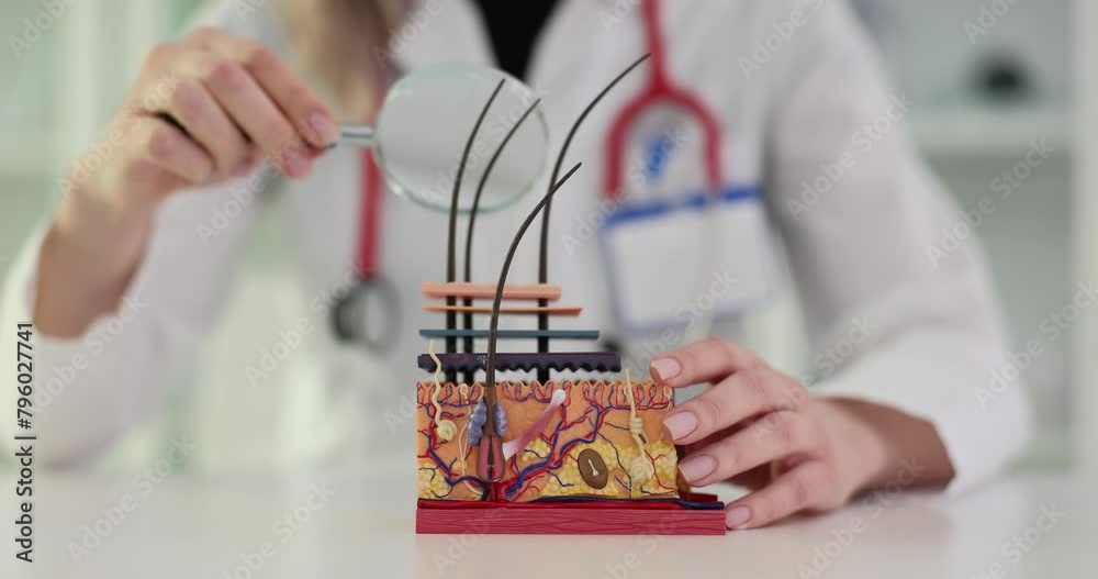 3D skin model and visual guide to skin anatomy 素材庫影片 | Adobe Stock