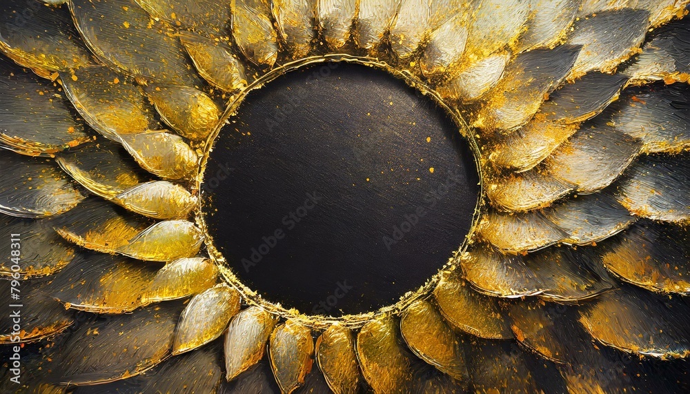 Mysterious texture art frame inspired by sunflowers Stock Illustration | Adobe Stock