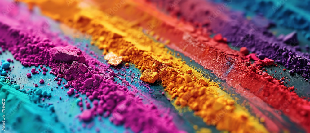 Substances that emit a vibrant spectrum of colors when mixed together ...