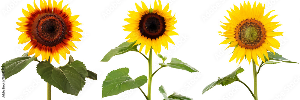set types of sunflowers, from dwarf to giant varieties, showcasing ...