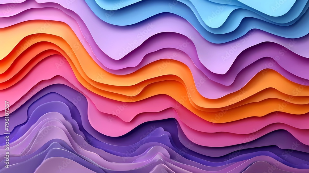Multi layer color texture of 3D paper cut layers in gradient vector ...