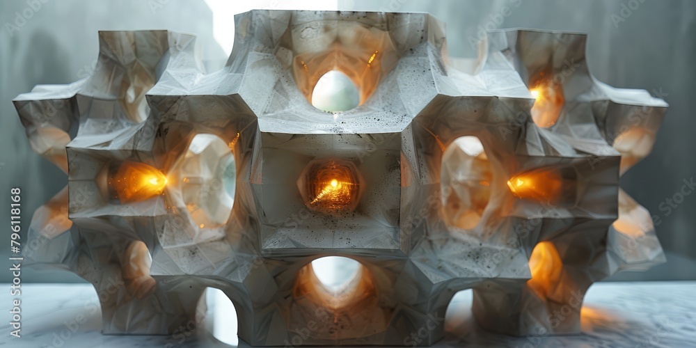 Tesseract sculpture folds in extra dimensional geometry, shifting ... Tesseract sculpture folds in extra dimensional geometry, shifting ...