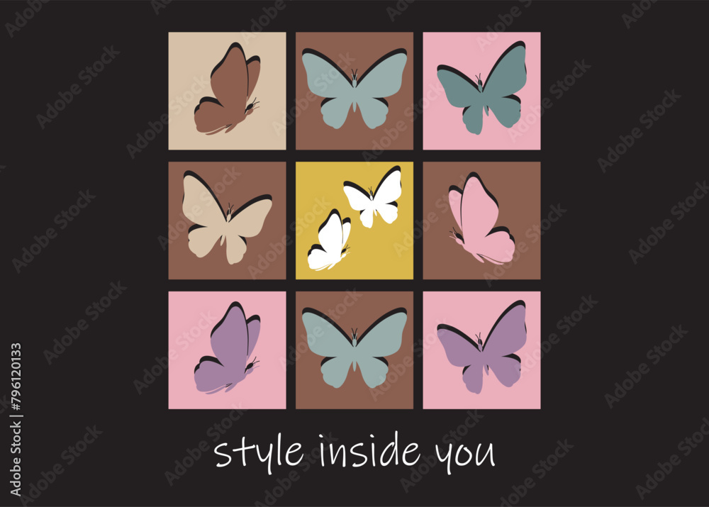 Artistic design, modern vector illustration with butterflies, design to ...