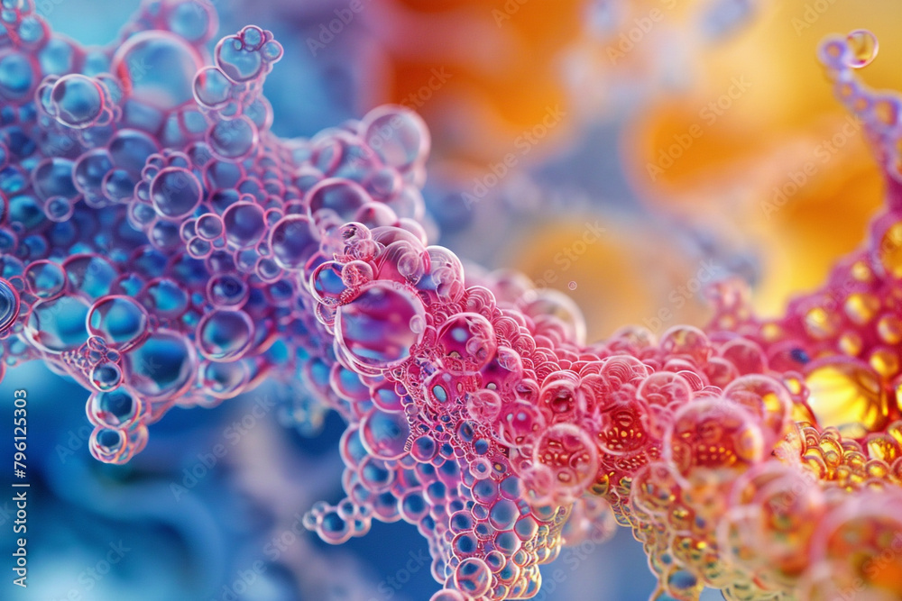 microscopic view of a synthetic polymer used in biomedical engineering ...