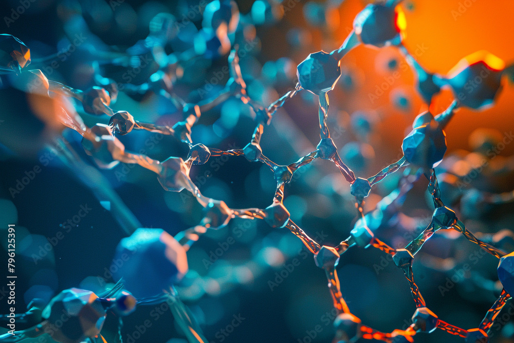 microscopic view of a synthetic polymer used in biomedical engineering ...