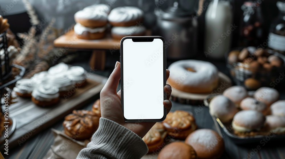 person holding smartphone, iPhone mockup, iPhone screen cut out mockup ...