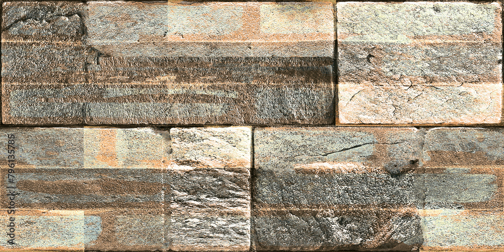 natural bricks wall background, beige brown rusty bricks with hard ...