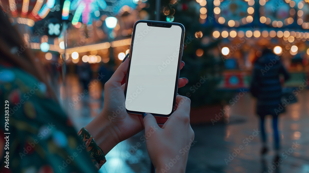 person holding smartphone, iPhone mockup, iPhone screen cut out mockup ...