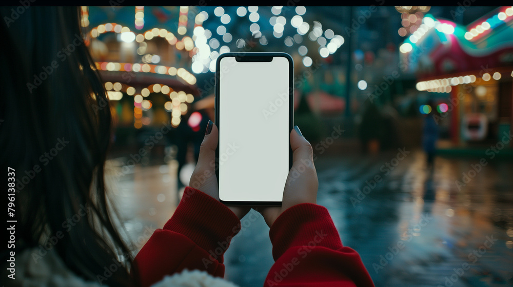 person holding smartphone, iPhone mockup, iPhone screen cut out mockup ...