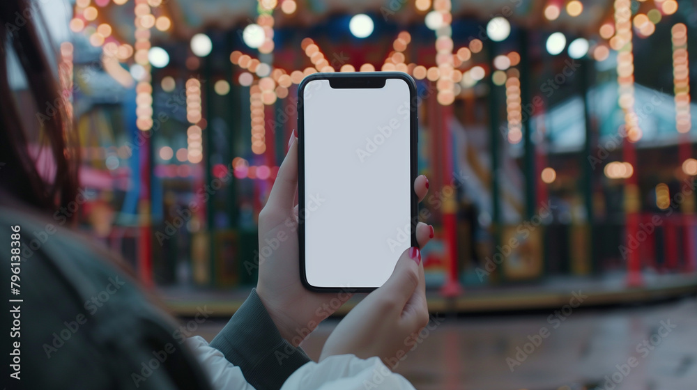 person holding smartphone, iPhone mockup, iPhone screen cut out mockup ...