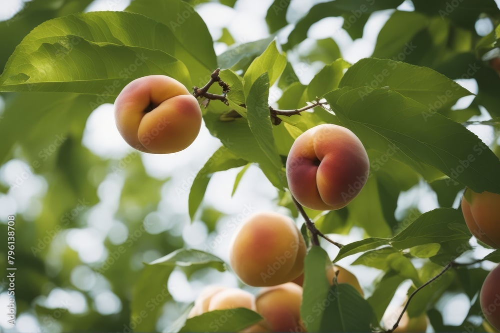 'peaches perfect leaves peach velveting fuzzy fruit honed tasty fresh ...