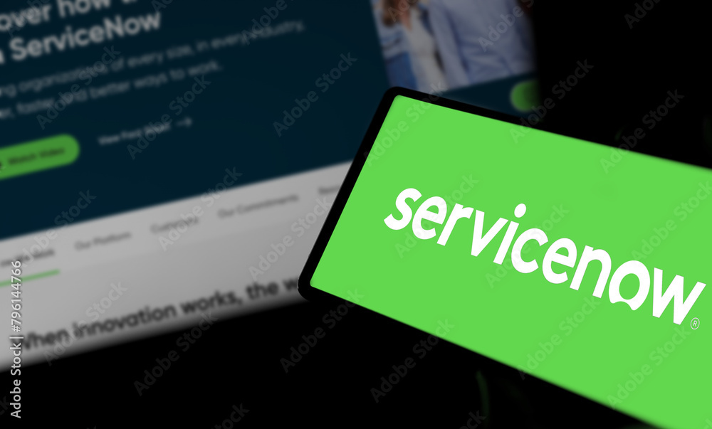Dhaka, Bangladesh- 26 April 2024: Servicenow Logo is displayed on ...