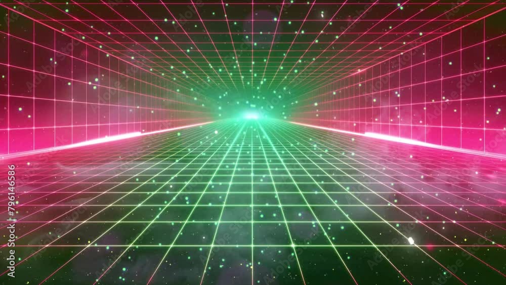 grid lines in perspective abstract background grid. seamless looping ...