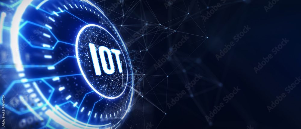 Internet of things - IOT concept. Businessman offer IOT products and ...