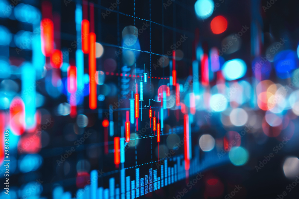 Stock graph and financial chart. Analyze stock market finance volume of ...