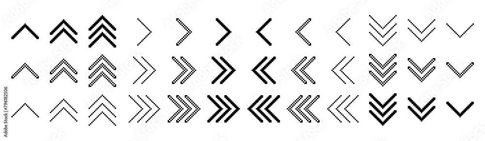 pixel art arrow, turn, swerve, symbol, up down arrow in pixel Stock ...