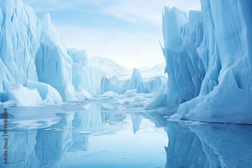 Glacial Ice Melting Gradients: Captivating Ice Cap Color Shifts Stock ...