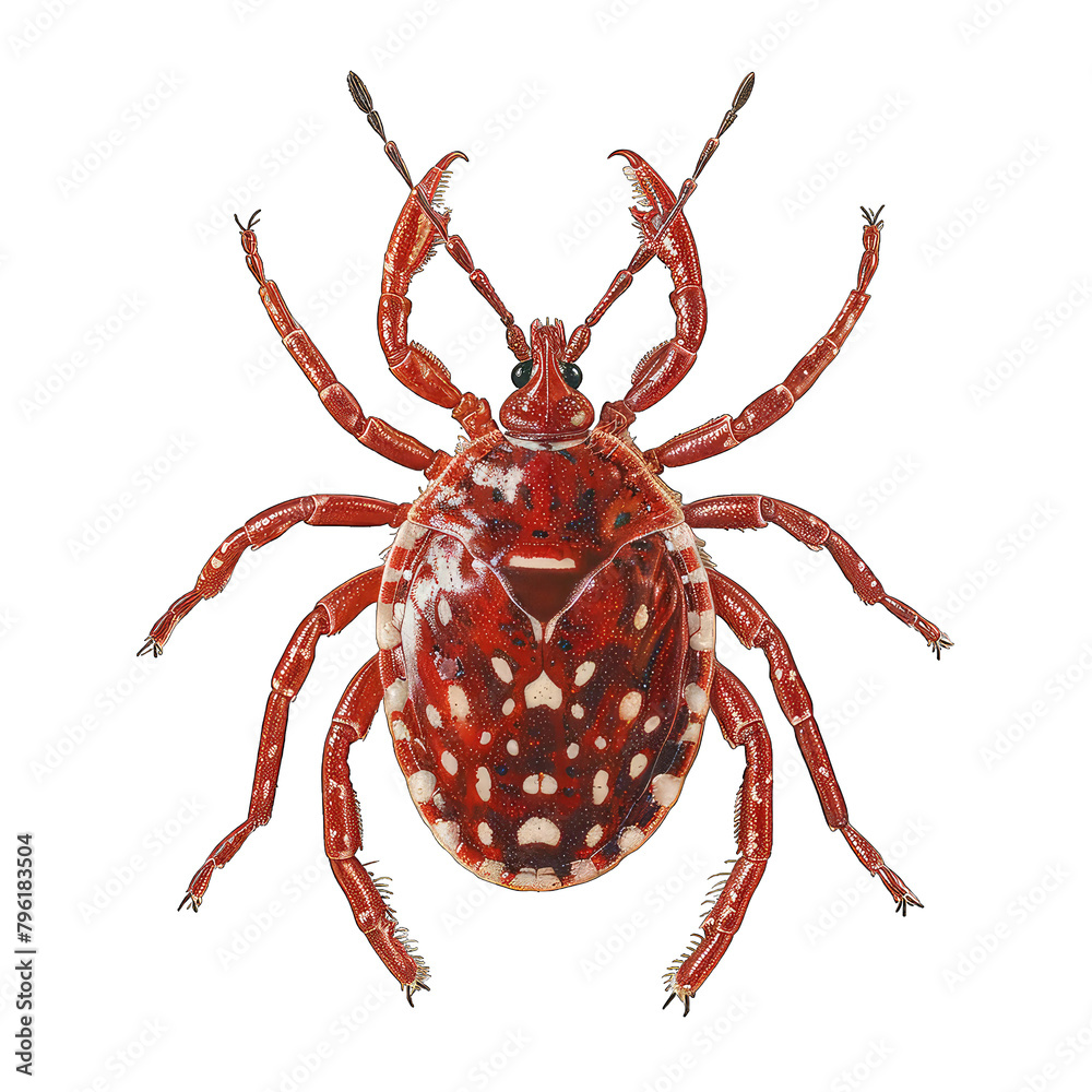 Tick isolated on a black background. Insect carrier of diseases ...