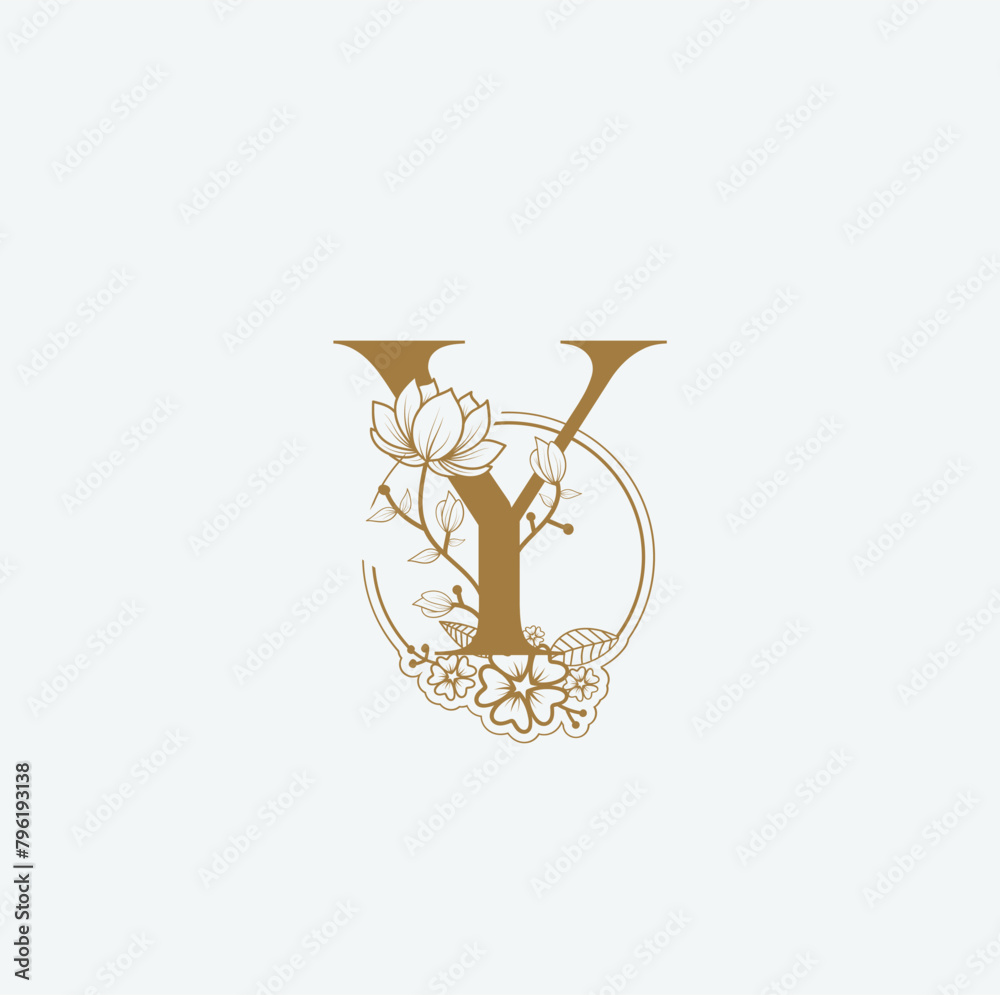 Y Flower logo Wedding logo. Elegant monogram. Illustration of wedding ...