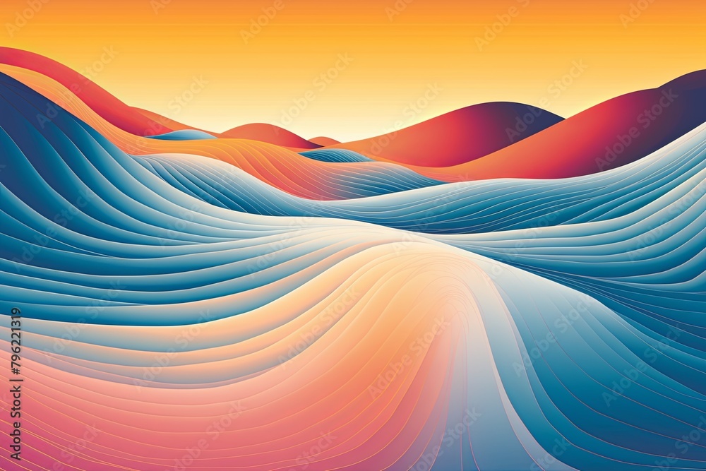 Winding River Reflection Gradients Poster: Rippling River Art ...