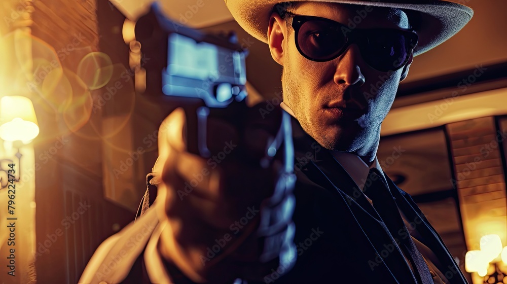 Undercover spy evading detection in a high-stakes operation. Detective ...