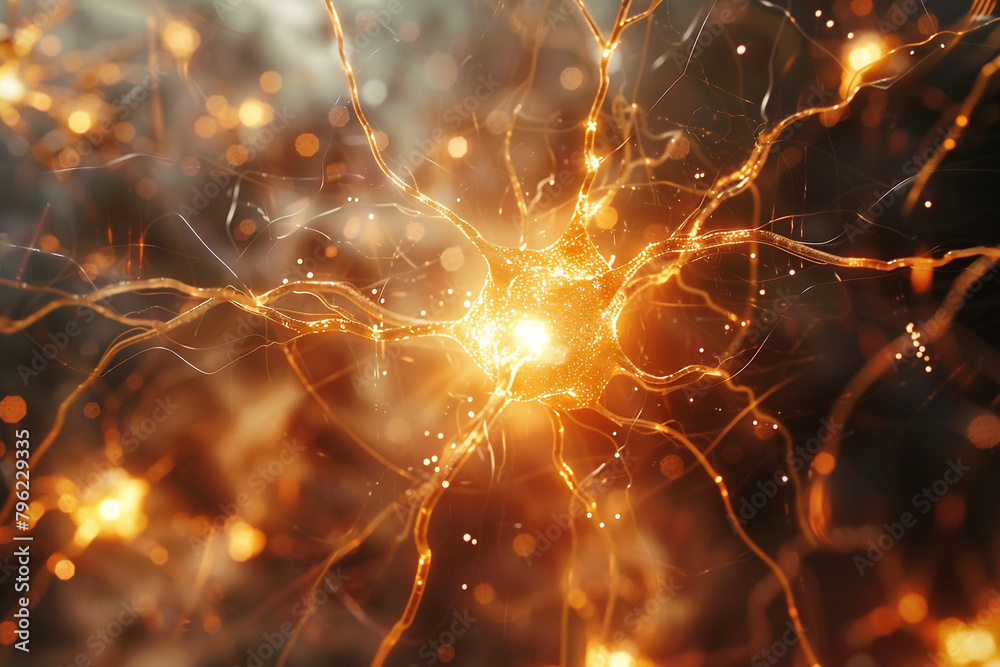 Zoomed-in neuron firing in a brainstorm, dynamic work environment ...