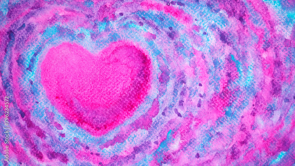 abstract colorful blue, pink heart love mind mental spiritual soul ...