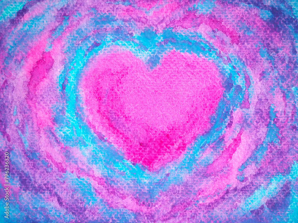 abstract colorful blue, pink heart love mind mental spiritual soul ...