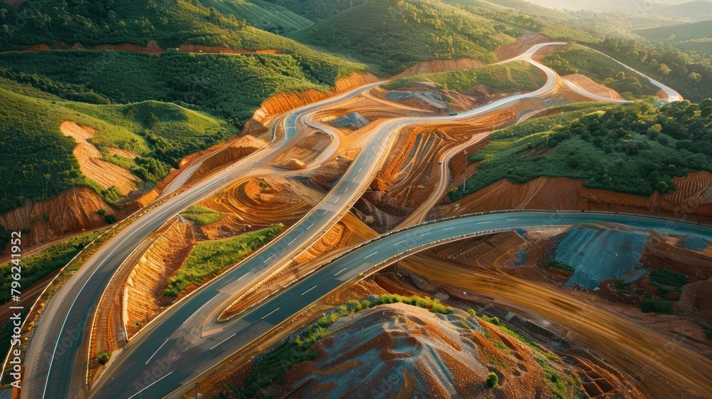 dramatic aerial view showcases the transformative power of road ...