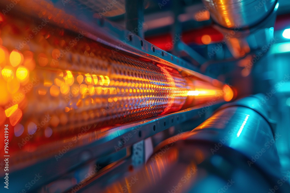 Zoomed-in image of a heat exchanger in a HVAC system, highlighting the ...