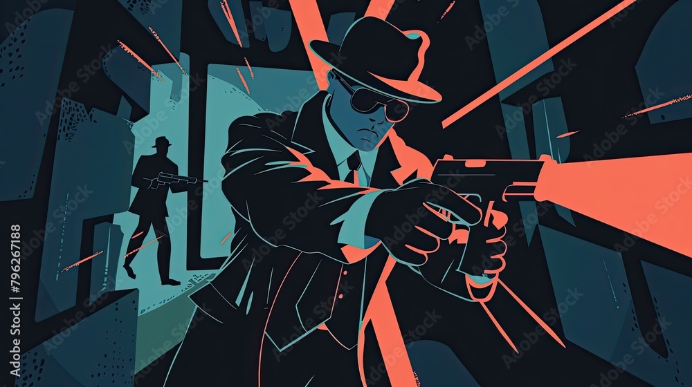 Undercover spy evading detection in a high-stakes operation. Detective ...