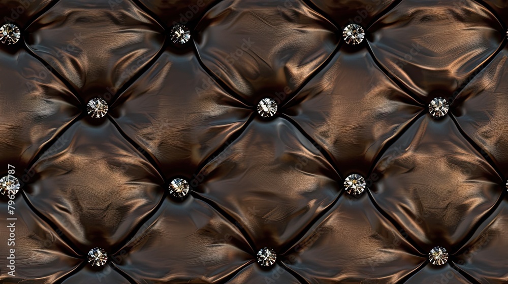 dark brown seamless background with diamond studded leather texture ...