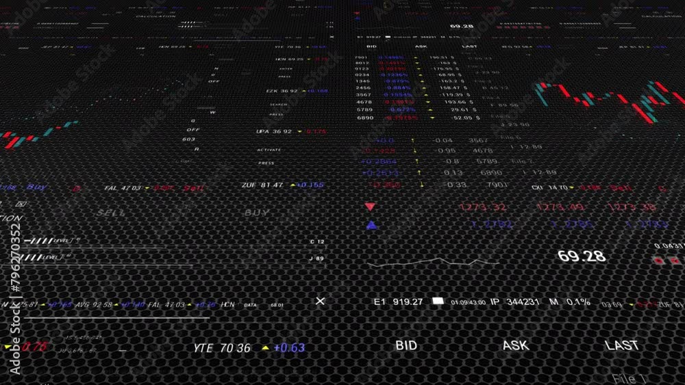 Stock market background. Trading platform screen HUD. UI stock app for ...