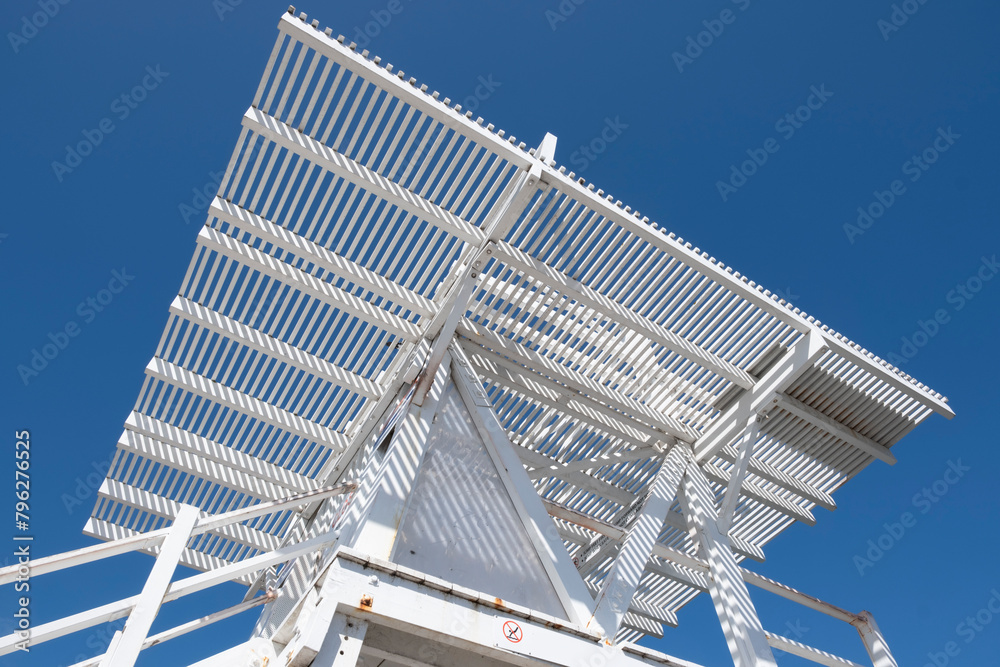 White painted wooden Diving Tower at the Eastern Beach Swimming ...