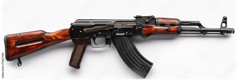 Kalashnikov AKM: Isolated Automatic Gun with Steel Trigger and Weapon ...