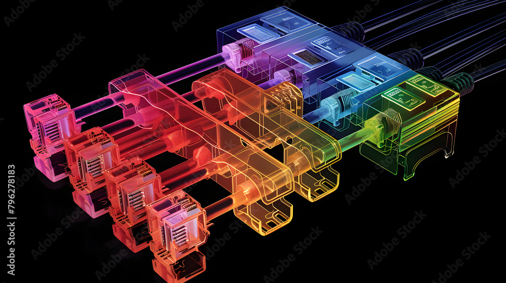 Comprehensive 3D-2D Schematic Diagram of Standard RJ11 ...