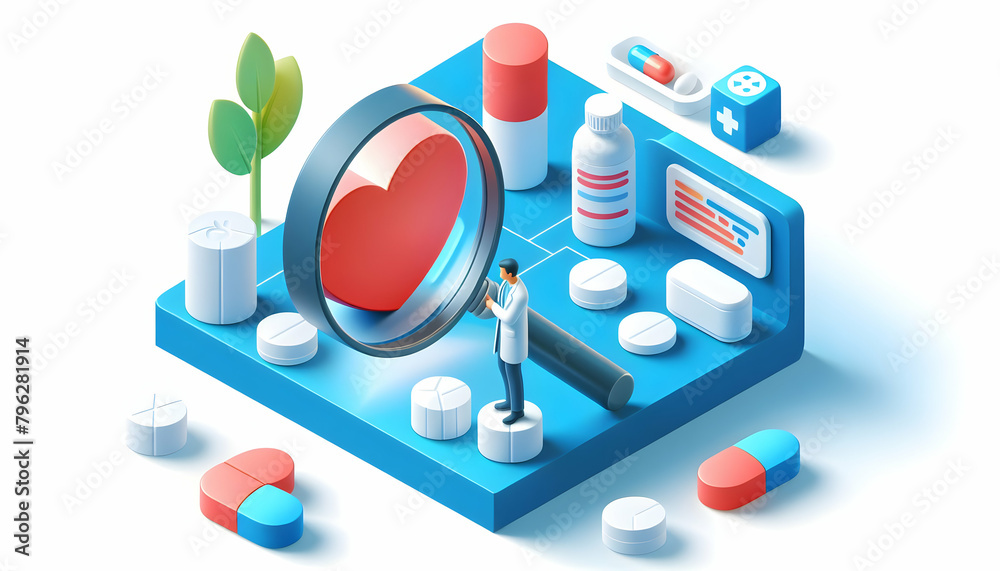 Health Insight: A 3D Flat Icon Revealing Hidden Health Benefits in ...