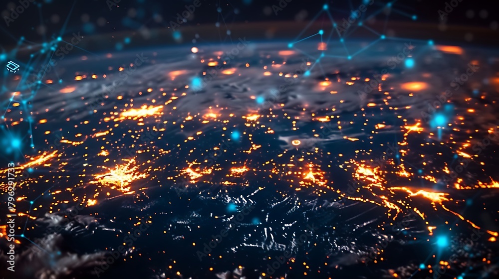 Visualize a network diagram that represents the global reach of the ...