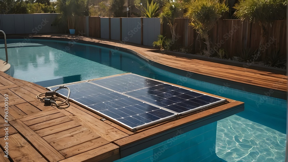 With visible solar panels and a hardwood deck, this modern solar ...