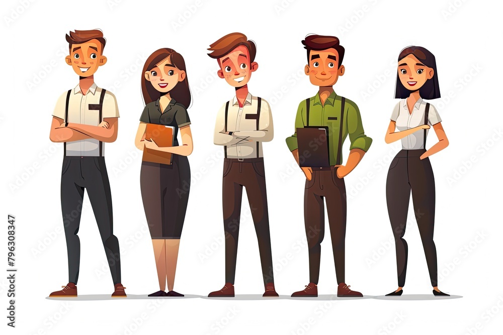 Cartoon Illustration Service staff to support customers effectively ...