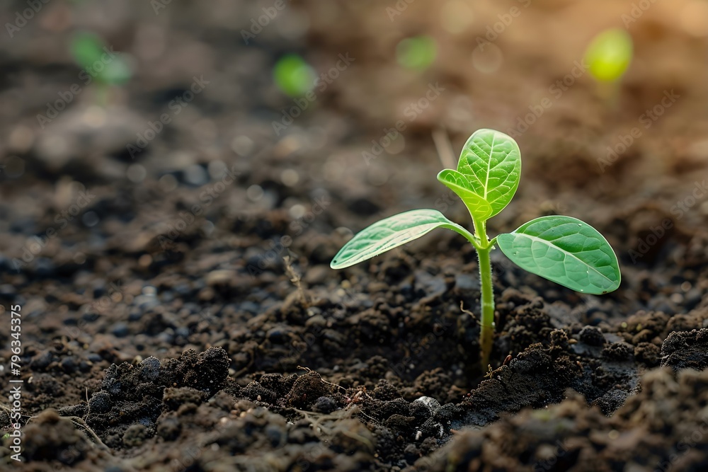 Nurturing a Seedling in Soil. Concept Seed planting, Growth process ...