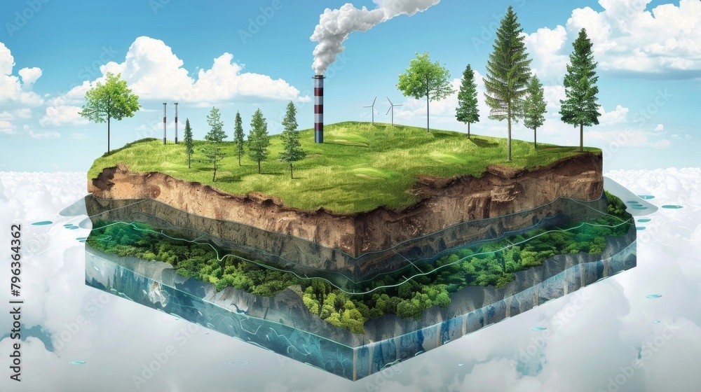 A diagram showing how carbon dioxide emissions can be captured and ...