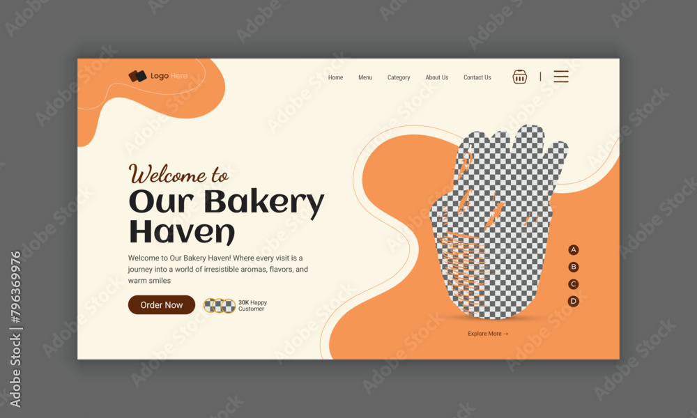 Website Landing Page for Bakery Shop, Home Page UI Design for Bakery ...