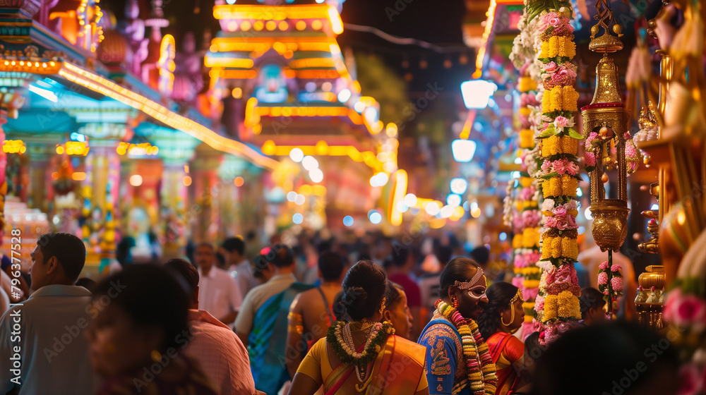 Main Thaipusam Festival at a magnificent Hindu temple, thousands of ...