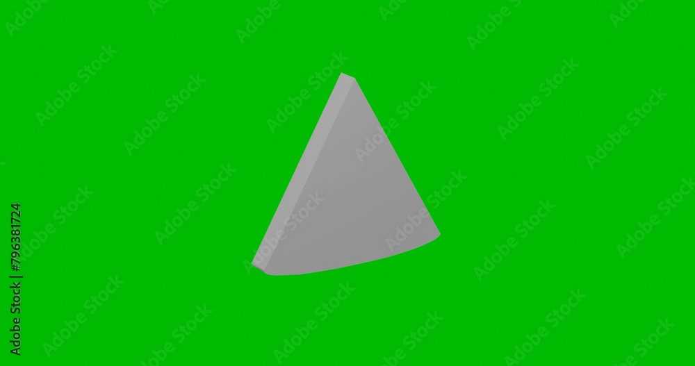 Animation of rotation of a white cone symbol with shadow. Simple and ...