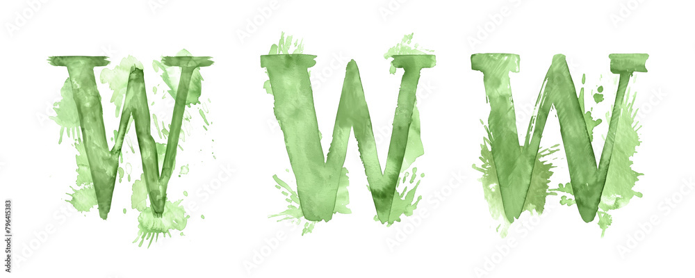 Ai Generated Art Watercolor Set of Multiple Different Pastel Sage Green ...