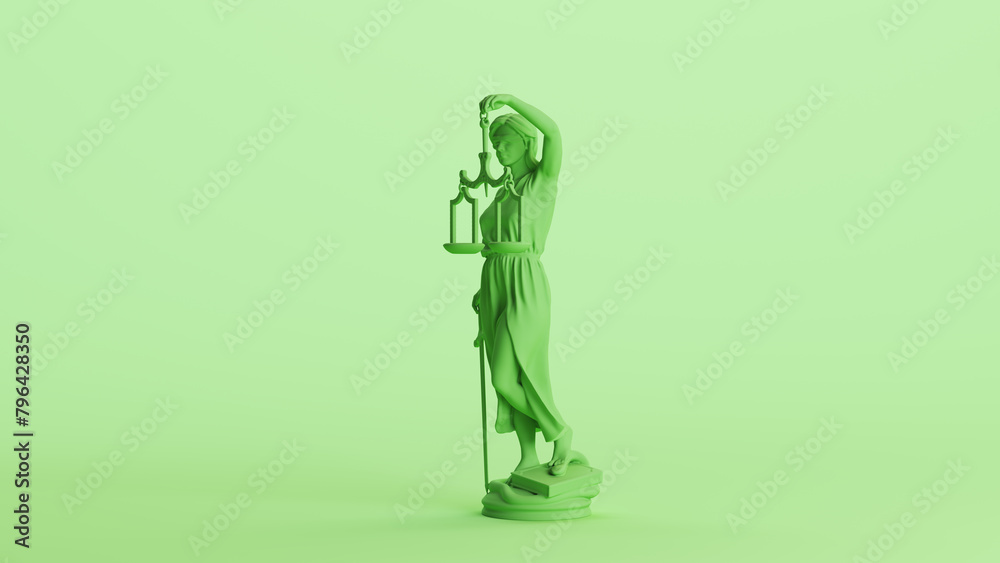 Lady justice judicial system classic statue woman green mint soft tones ...